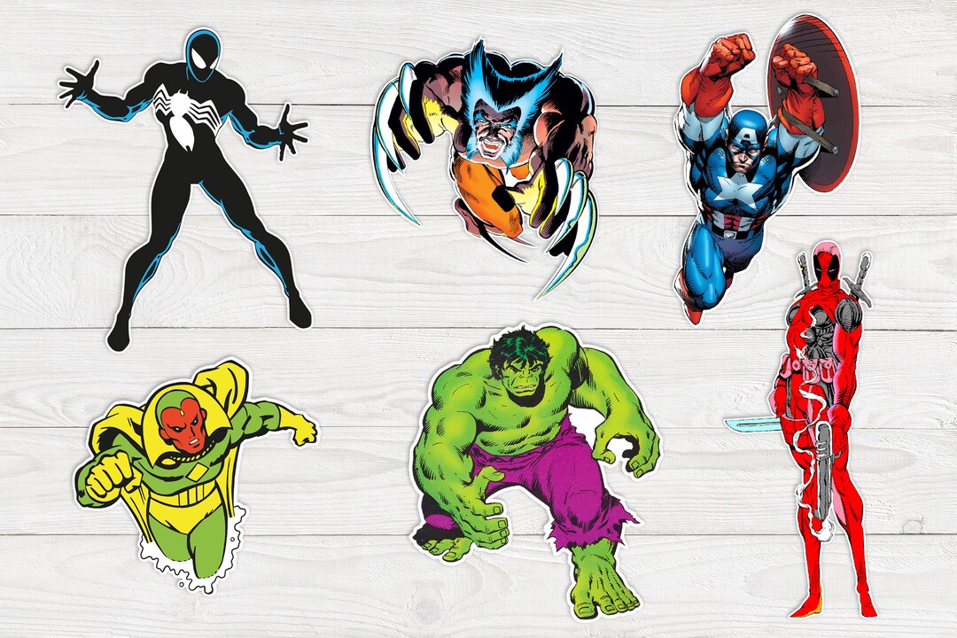 Marvel Classic Pose Stickers Set 1 - Etsy