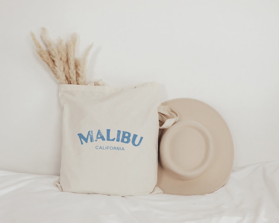 Malibu Canvas Tote Bag, Malibu Party Favors, Malibu Wedding, Malibu ...