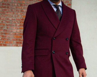 Mens Maroon Overcoat - Etsy