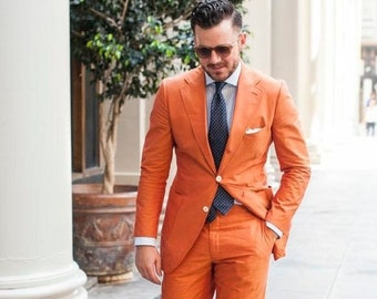 Men Rust Suit Rustic Beach Wedding Suitrustic Groomsmen - Etsy