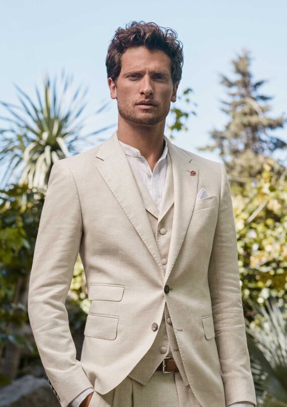 Men Suit 3 Piece Linen Suits for Men Slim Fit Suits Dinner - Etsy