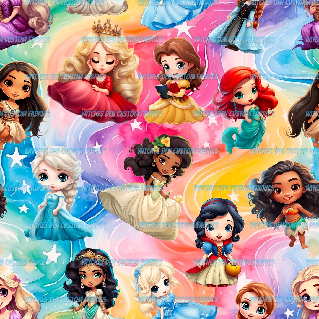 Colorful Princesses Seamless File - Etsy