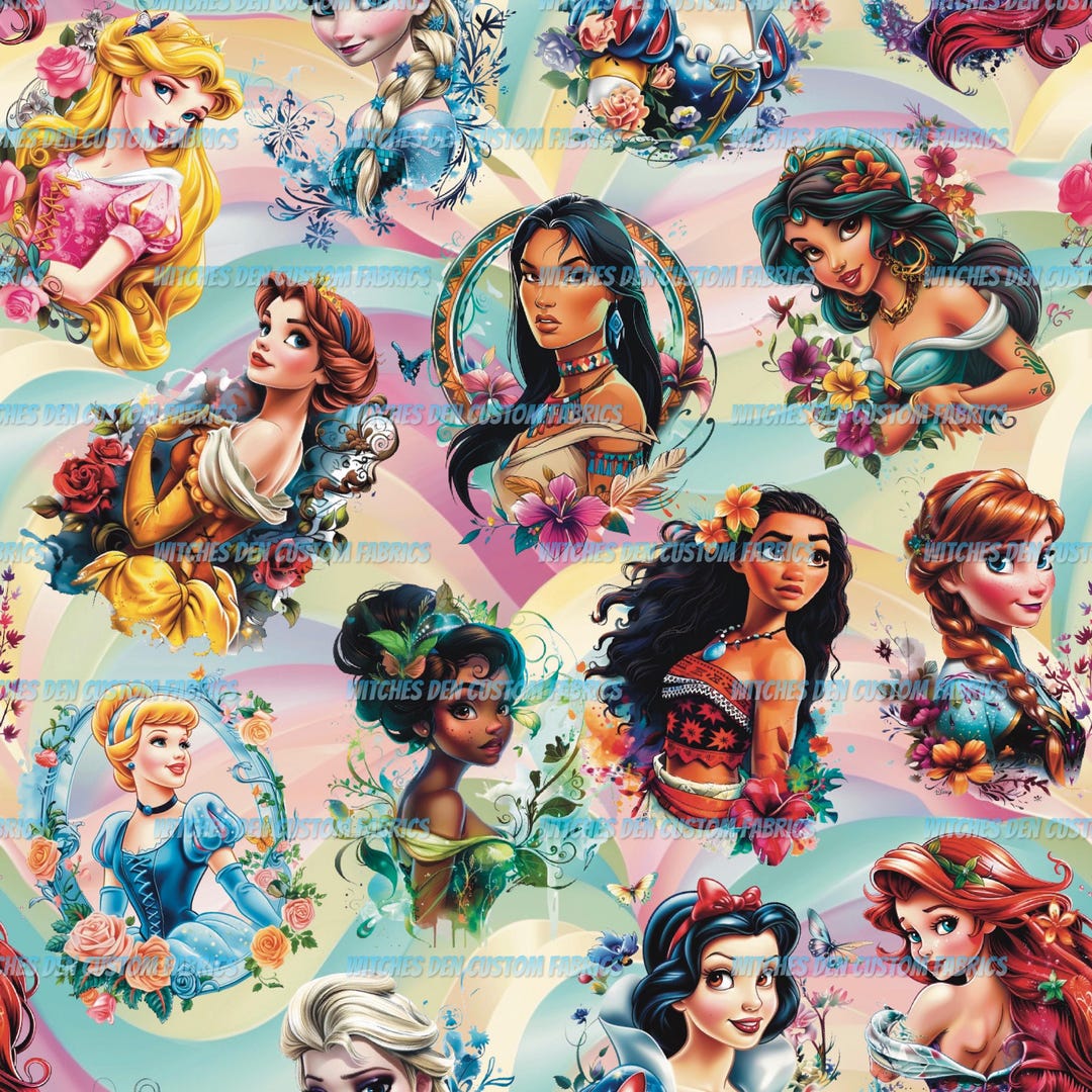 Colorful Princesses Part 1 Seamless File - Etsy