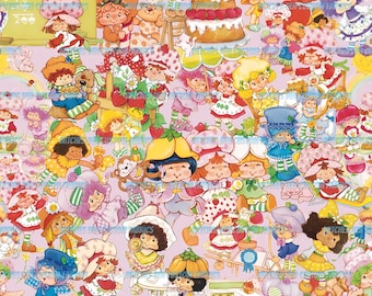 Vintage Strawberry Girl Floral Seamless File - Etsy