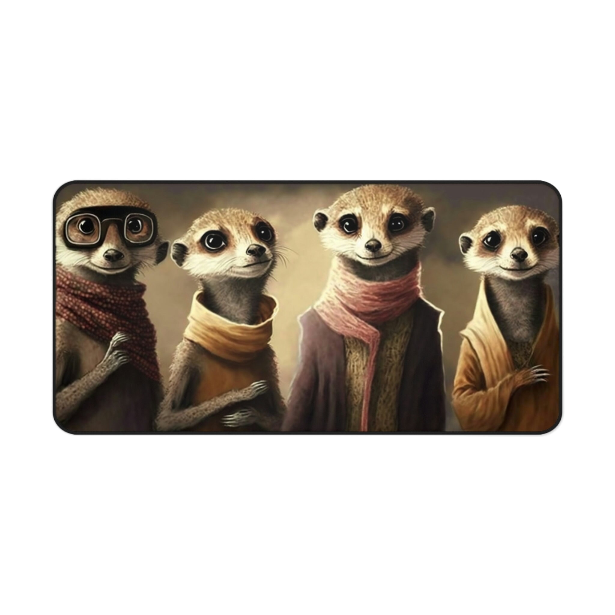 Gaming Mousepad, Deskmat Art, Cute Meerkat Family Gaming Mouse Pad ...