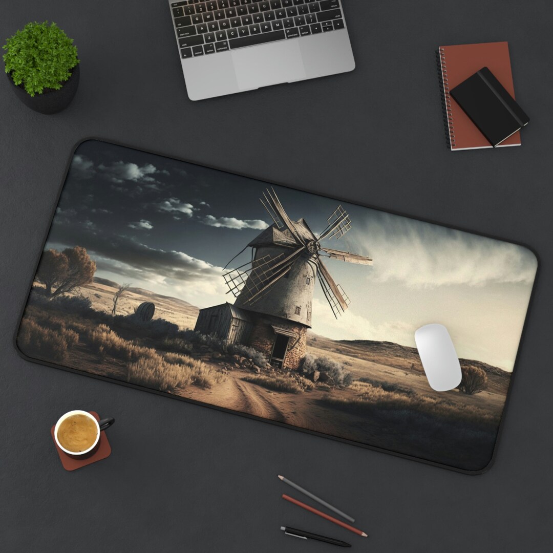 Gaming Mousepad, Deskmat Art, Old Windmill Gaming Mouse Pad/ Desk Mat ...