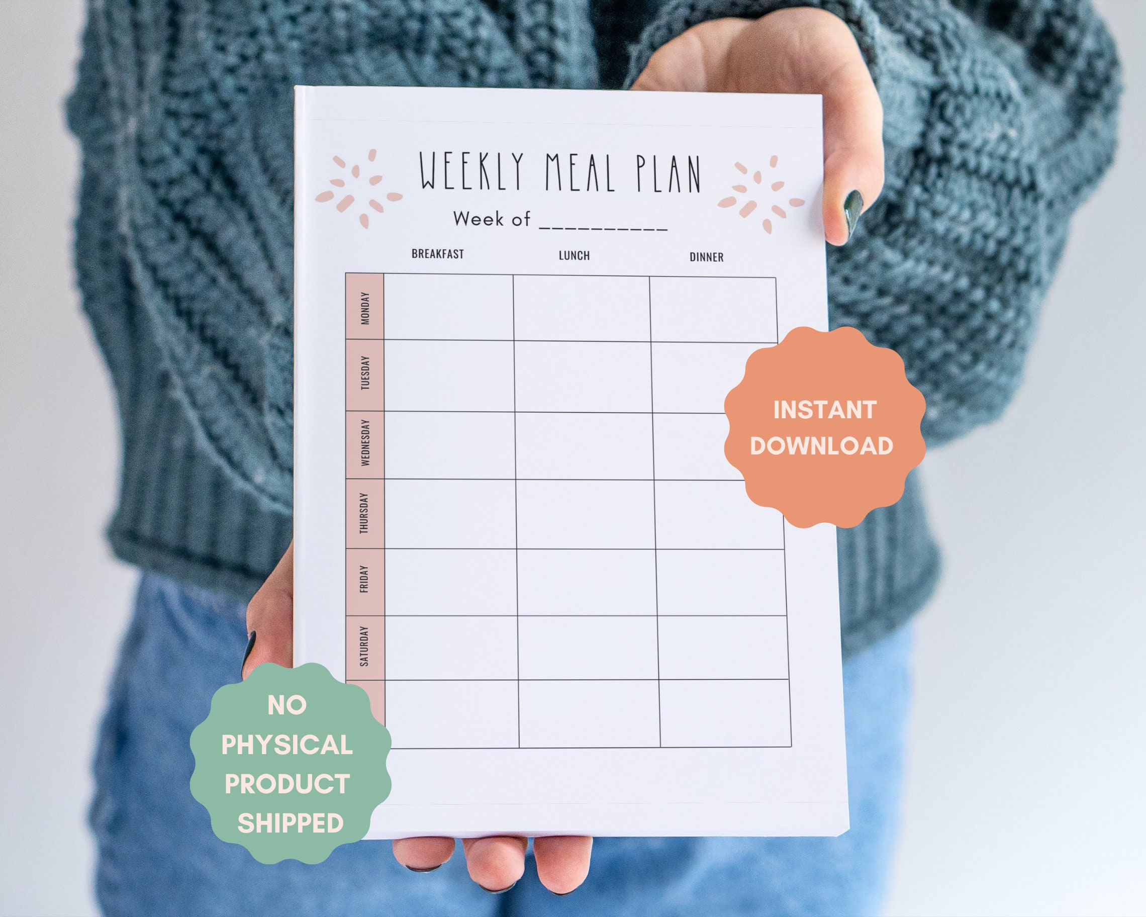 Weekly Meal Plan + Grocery List Template | Printable Meal Plan Template ...