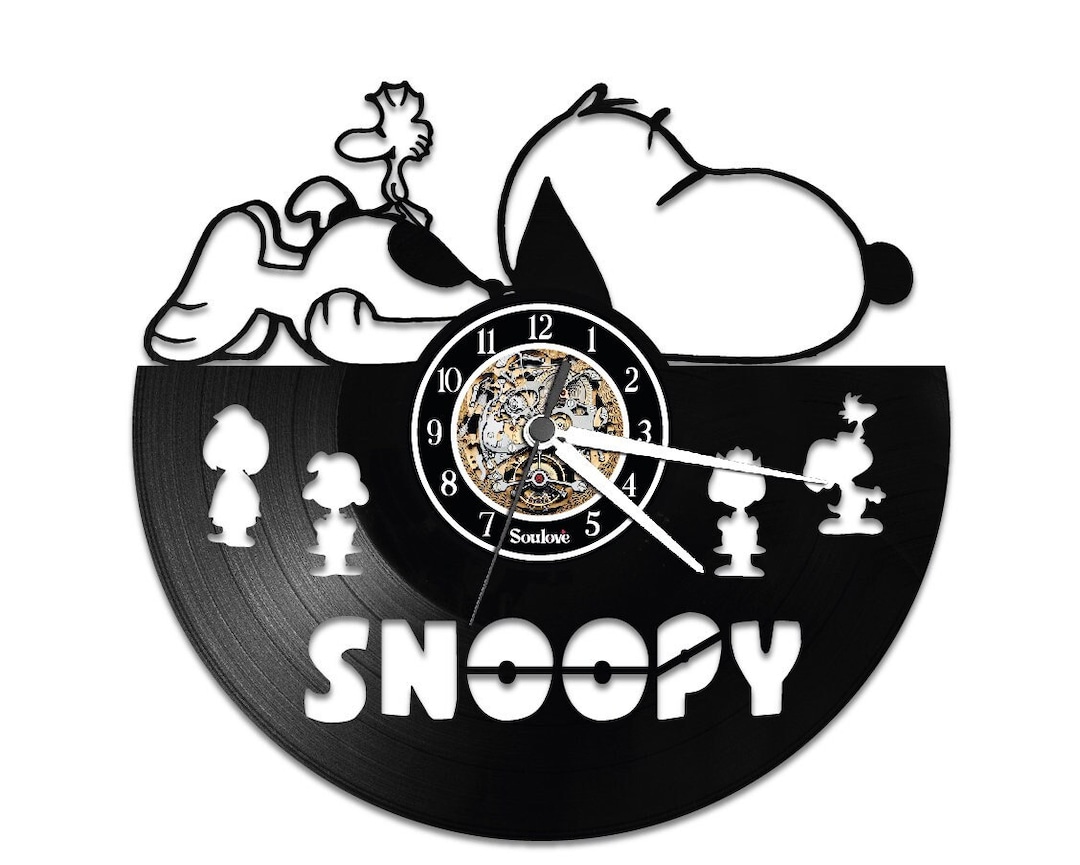 Snoopy Vinyl Wall Clockclock for Wallvinyl Wall Clockgift - Etsy