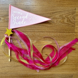 First Day of School Pennant Flag: Pink Printable DIY (digital Download ...