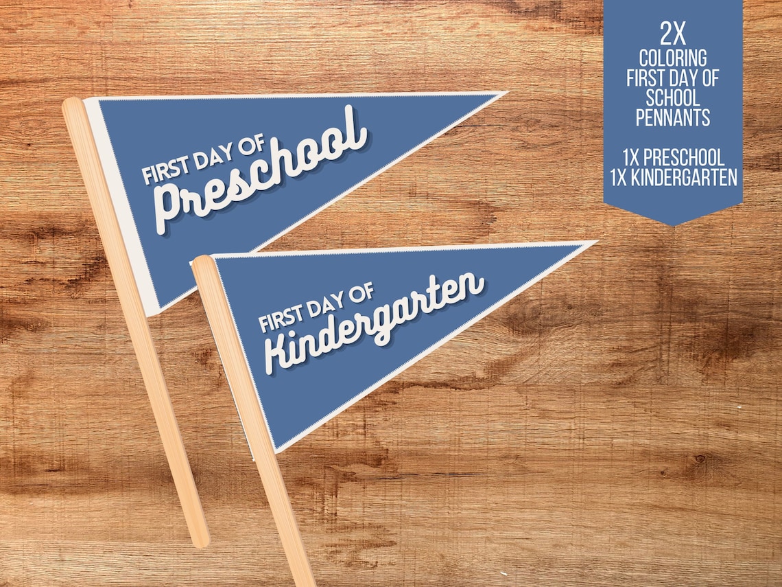 First Day of School Printable Pennant Flags (digital Download) - Etsy