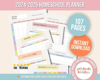 Homeschool Planner Printable, Homeschool Planner, 2024 2025, Homeschool ...