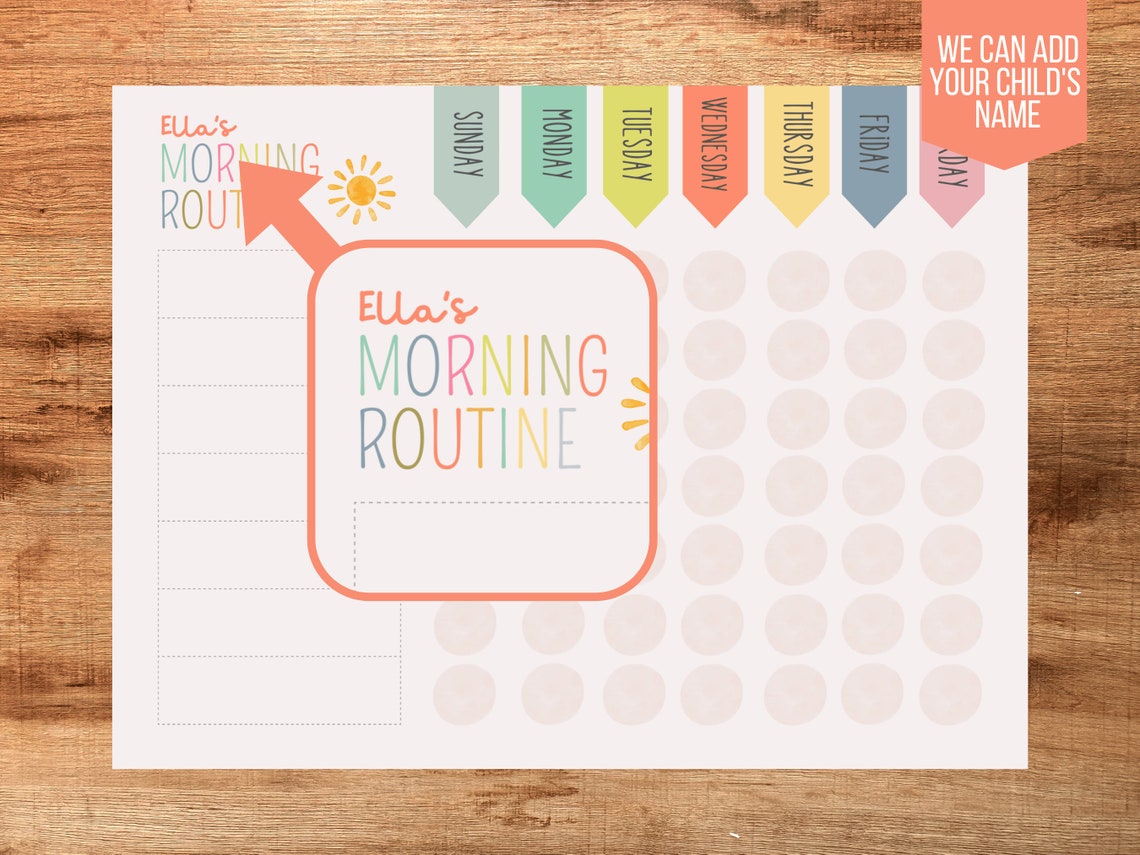 Kids Chore Chart Kids Routine Chart Kids Daily Schedule - Etsy