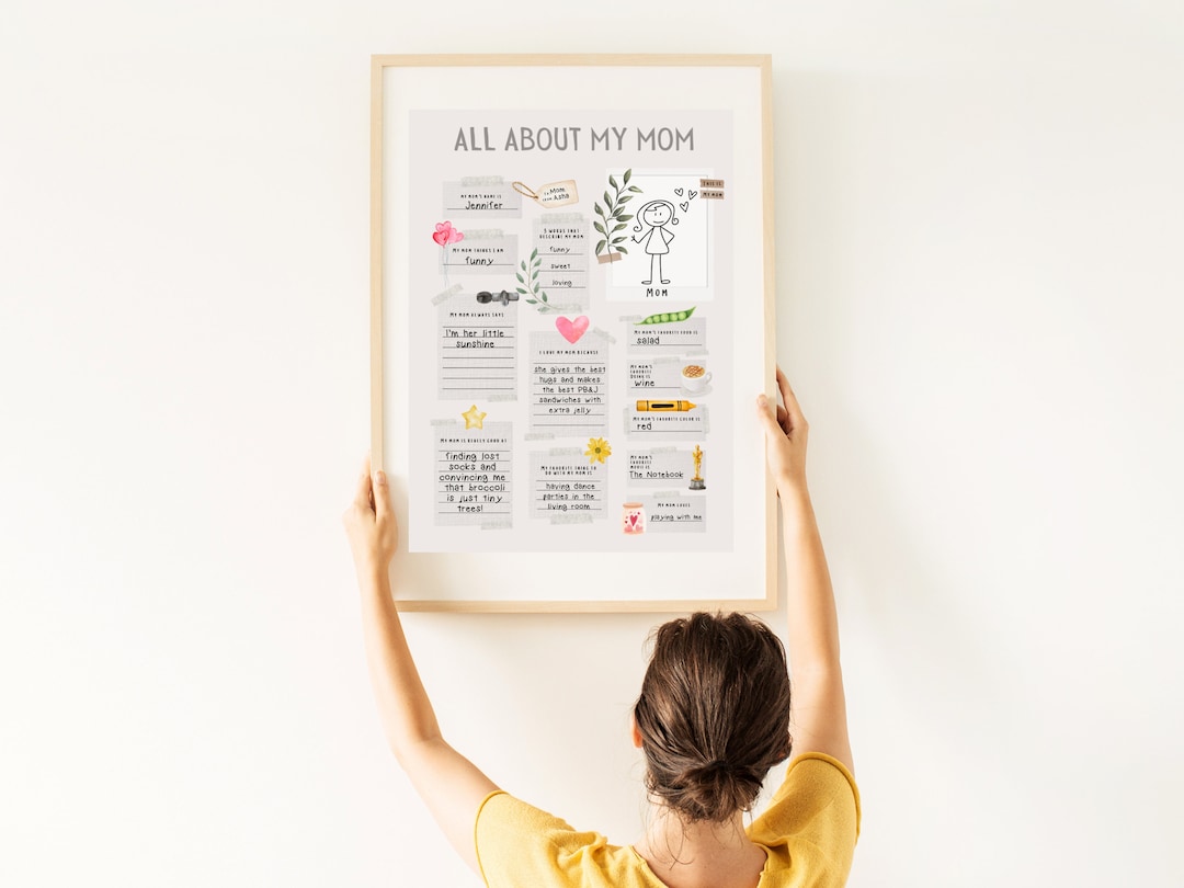 Mothers Day Printable Gift, Mother's Day Cards for Kids, All About My ...