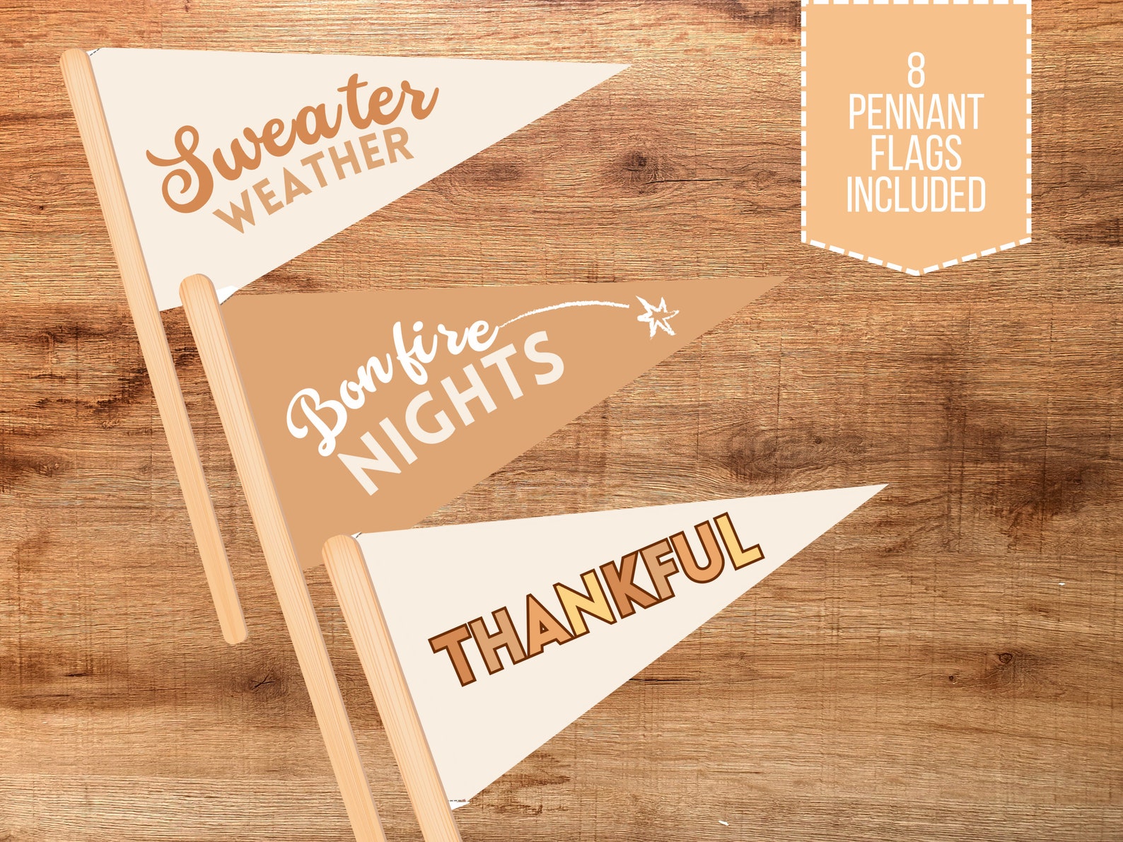 Printable Fall Pennant Flags: Thanksgiving Decor (digital Download) - Etsy