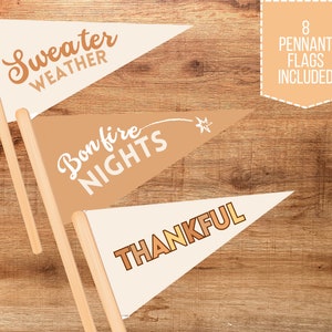 Printable Fall Pennant Flags: Thanksgiving Decor (digital Download) - Etsy