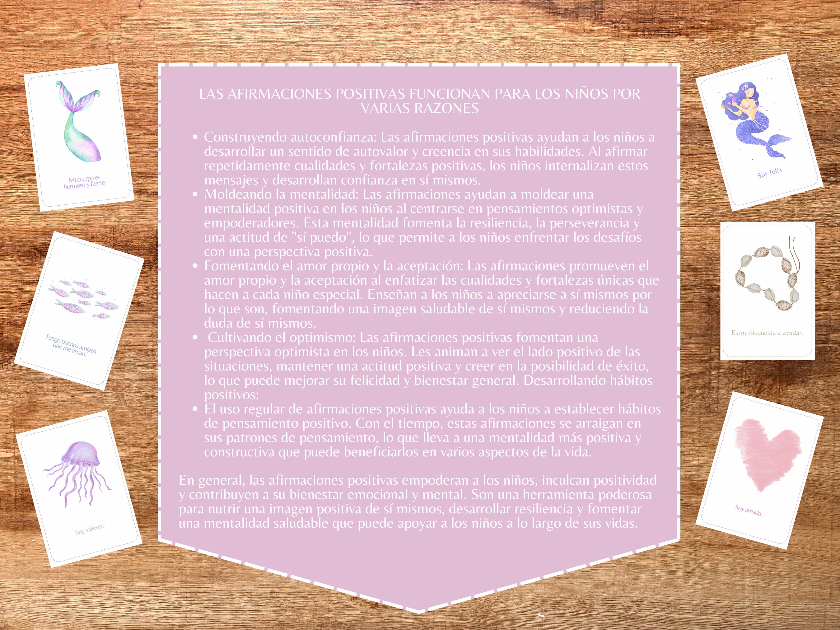 Tarjetas De Afirmaciones Positivas Para Niños En Español | Positive ...
