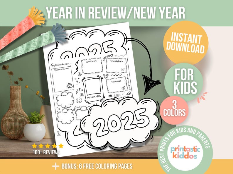 New Years Eve Activity for Kids - PRINTABLE New Years Activity for Kids ...