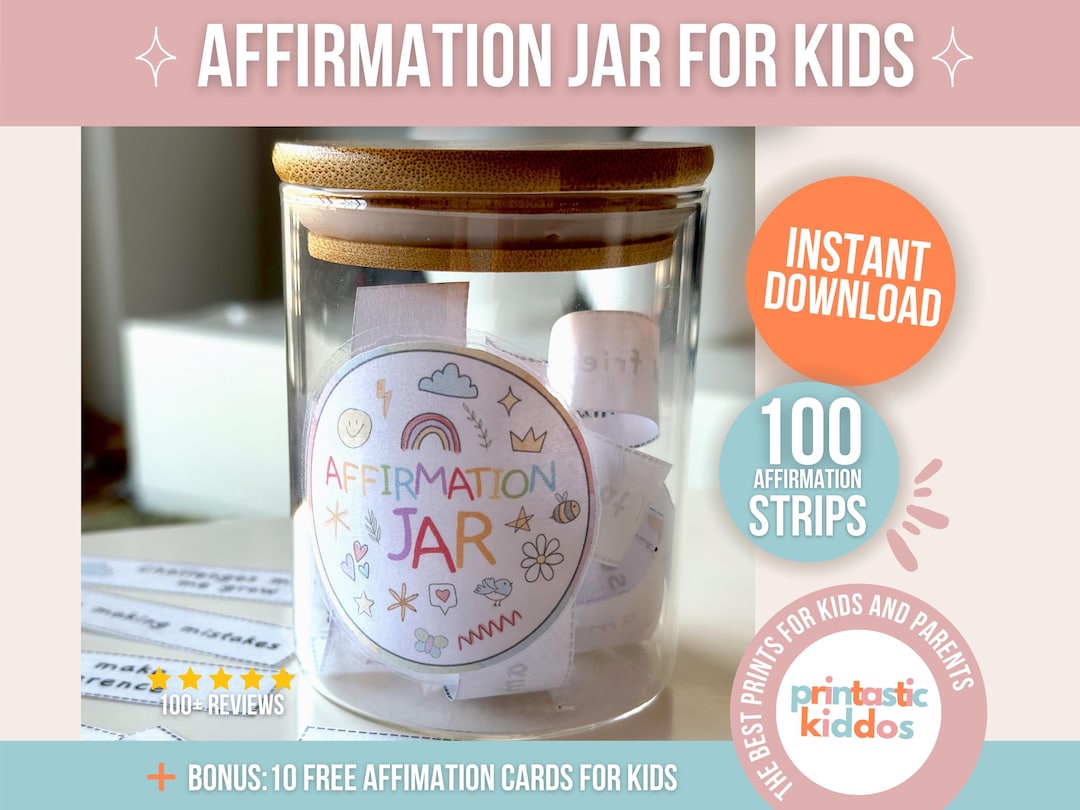 Kids Confidence Jar, DIY Encouragement Jar, Daily Affirmation Jar ...