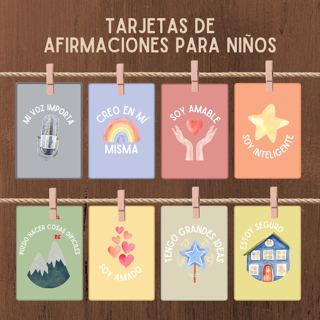 Tarjetas De Afirmaciones Positivas Para Niños En Español Positive ...