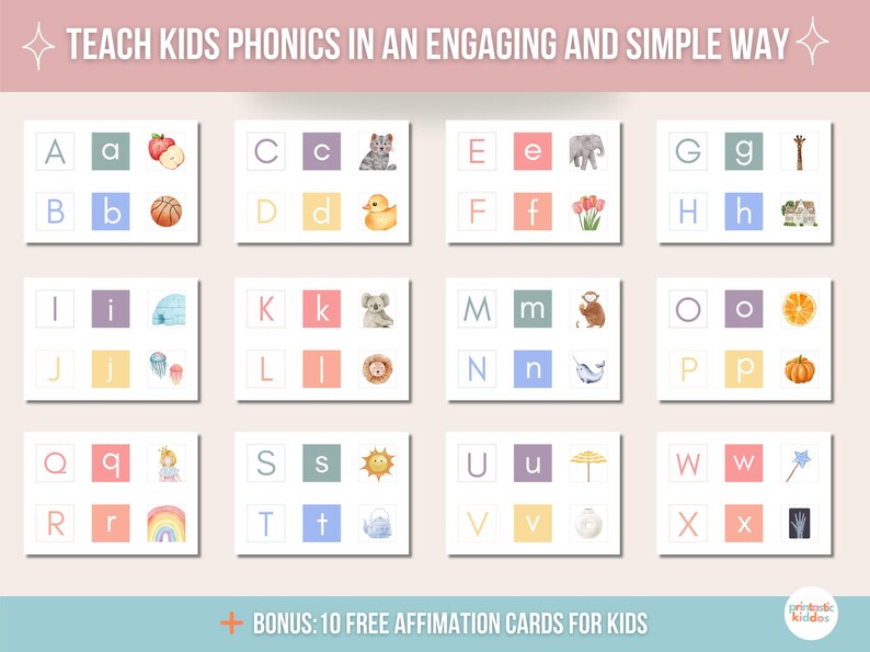 Magnetic Tiles Phonics Flashcards: Montessori Learn to Read (digital ...