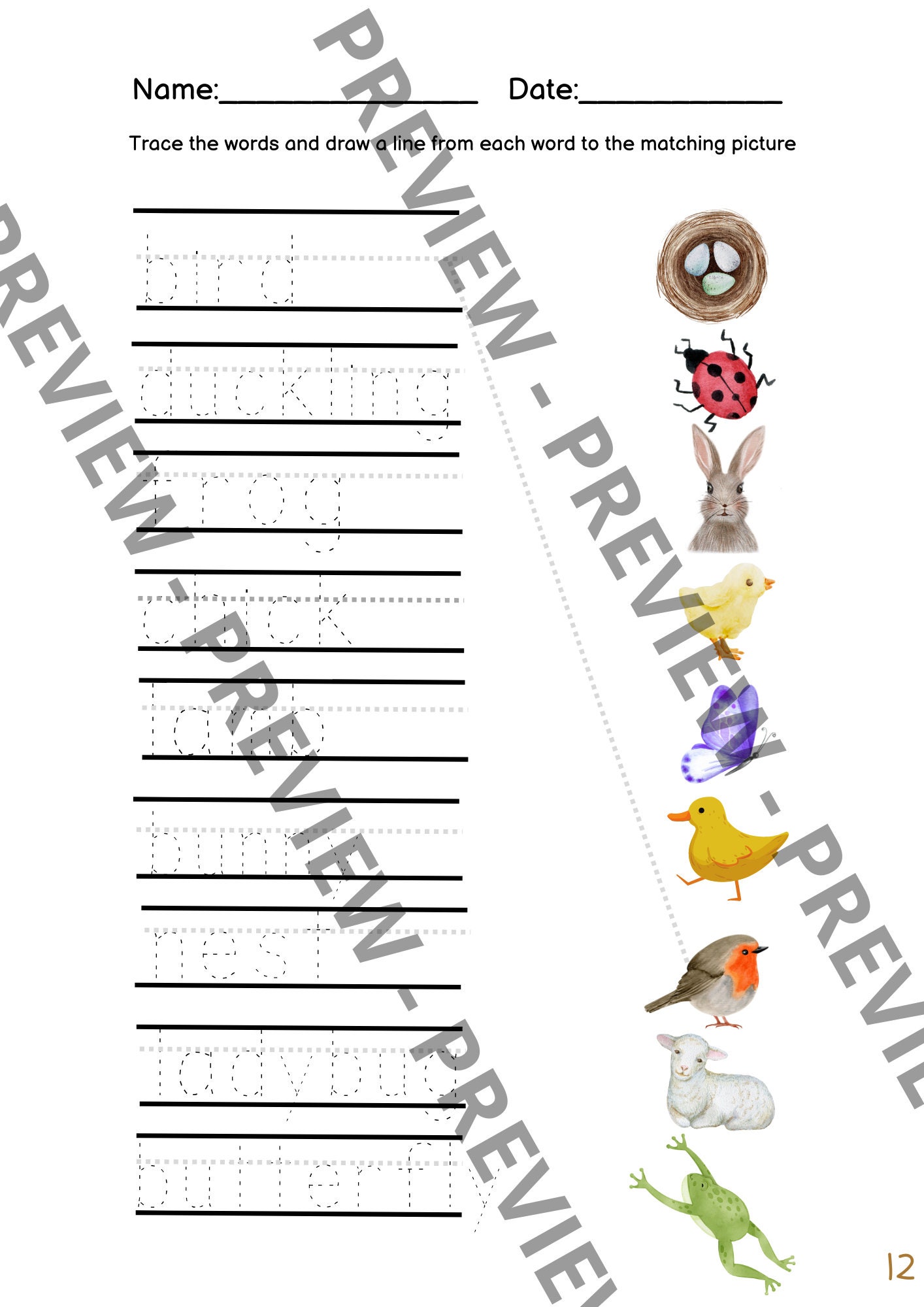 Spring Animals and Insects Busy Book Printable. Printable Flashcards ...