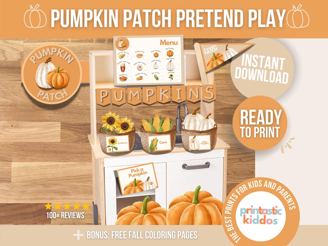 Pumpkin Patch Pretend Play Set: Printable Farmer's Market (digital ...