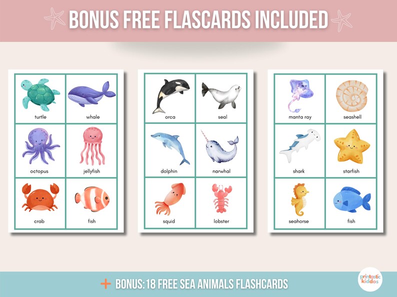 Sea Animals Matching Game for Kids, Animal Matching Activity, Animals ...