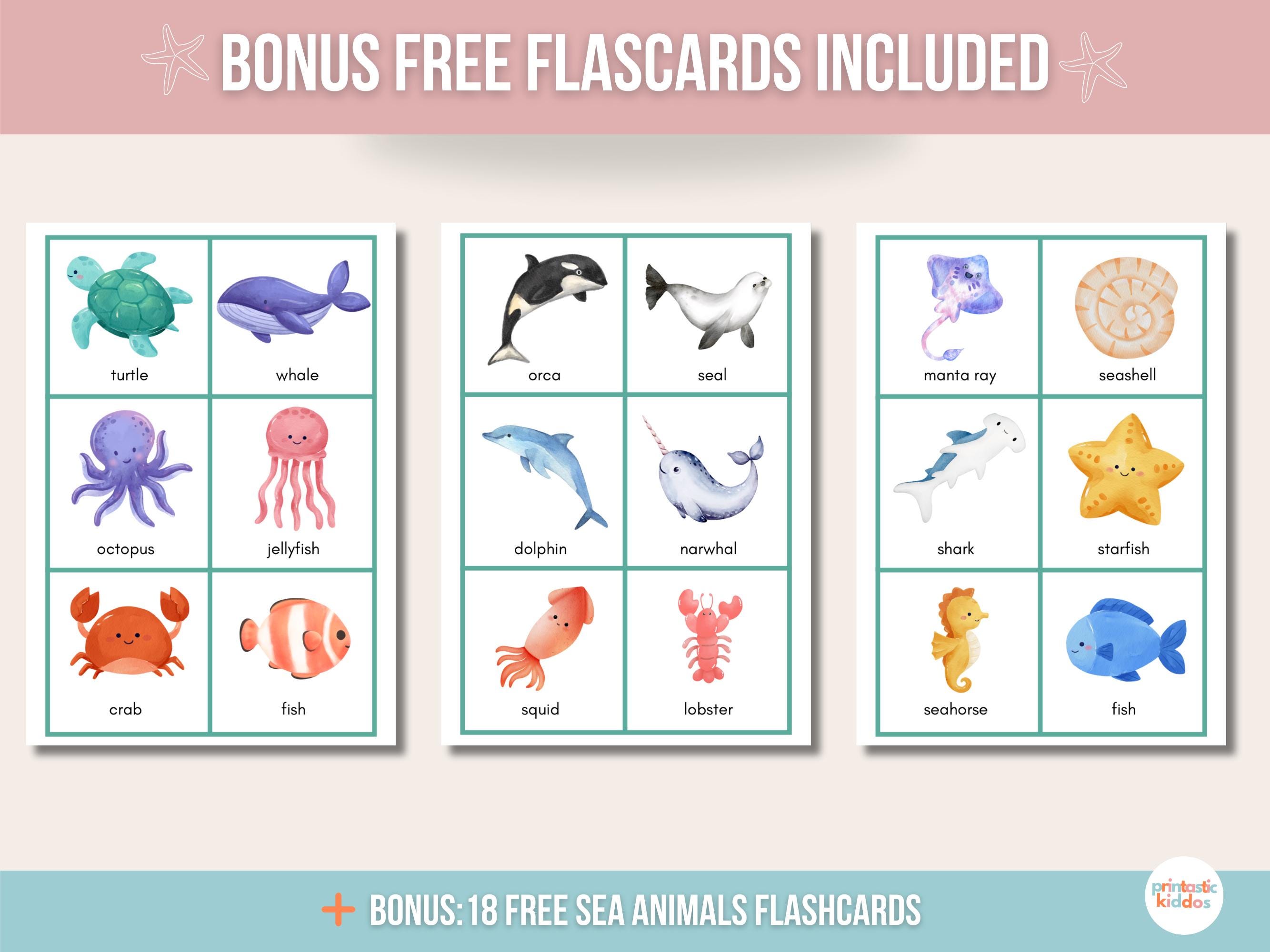 Sea Animals Matching Game for Kids, Animal Matching Activity, Animals ...