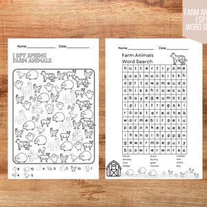 Farm Animals, Busy Book Printable, Printable Flashcards, Preschool Busy ...