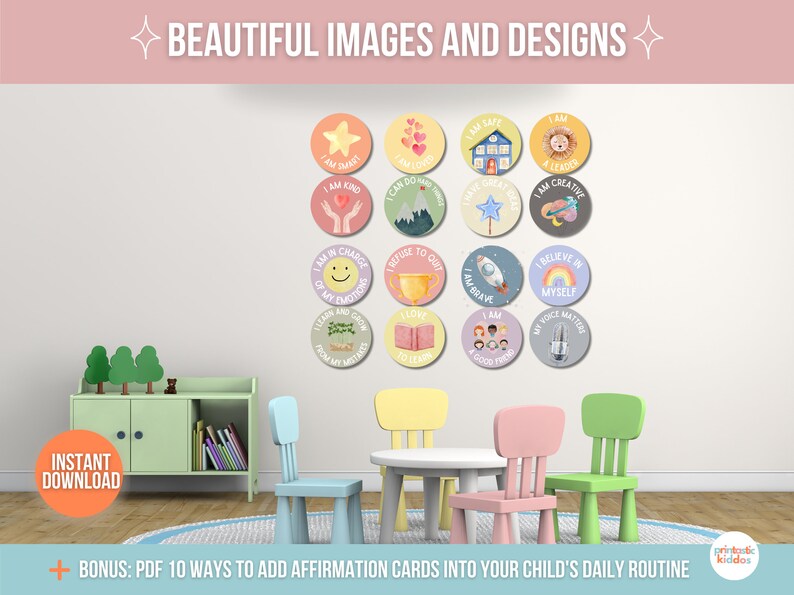 Printable Kids' Affirmation Cards: Mirror Decor (digital Download) - Etsy