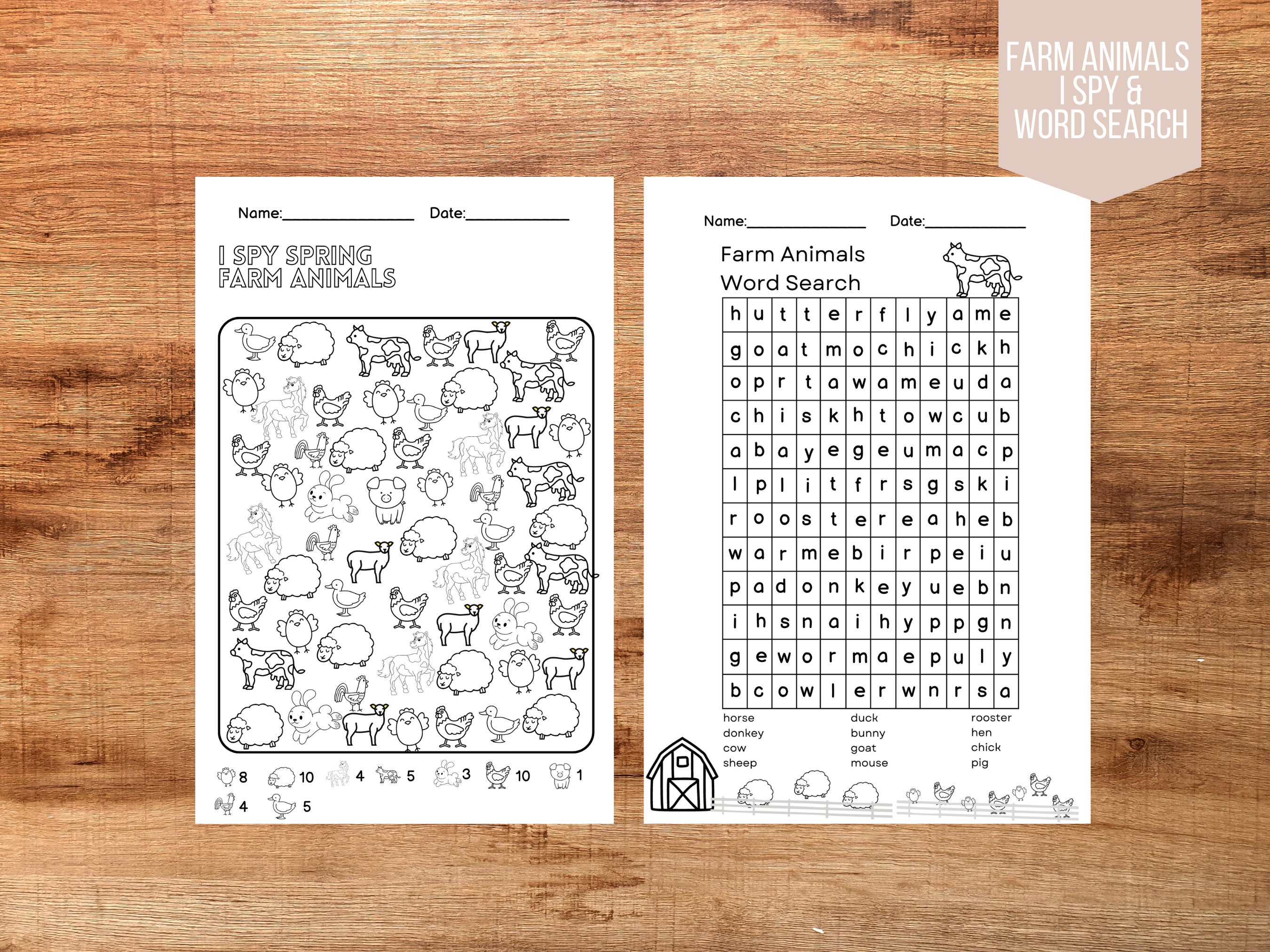 Farm Animals Preschool Activities Farm Animales Worksheet Unit Farm ...