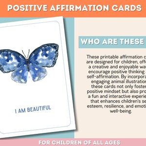 Printable Positive Affirmation Cards for Kids, Mental Health Cards for ...