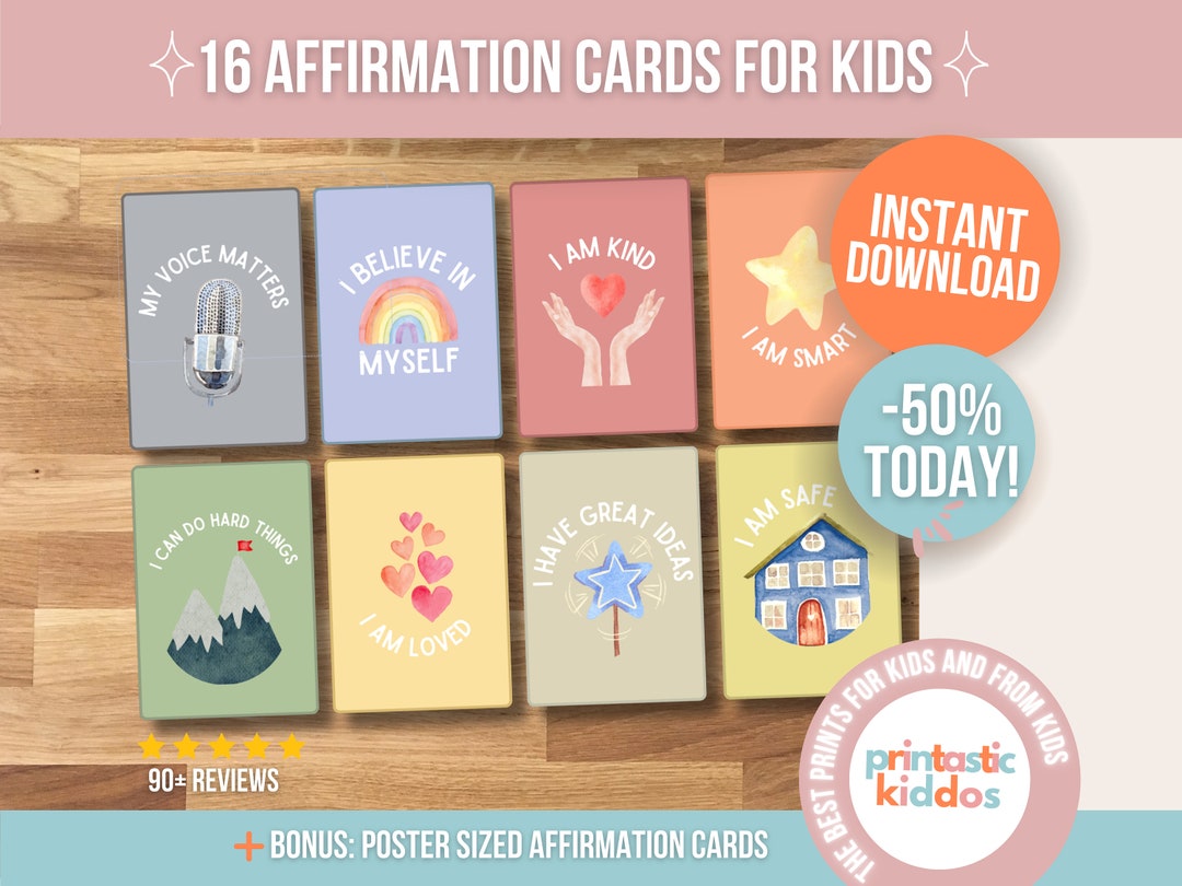 Positive Affirmation Cards, Empowering Kids Affirmations, Positive ...