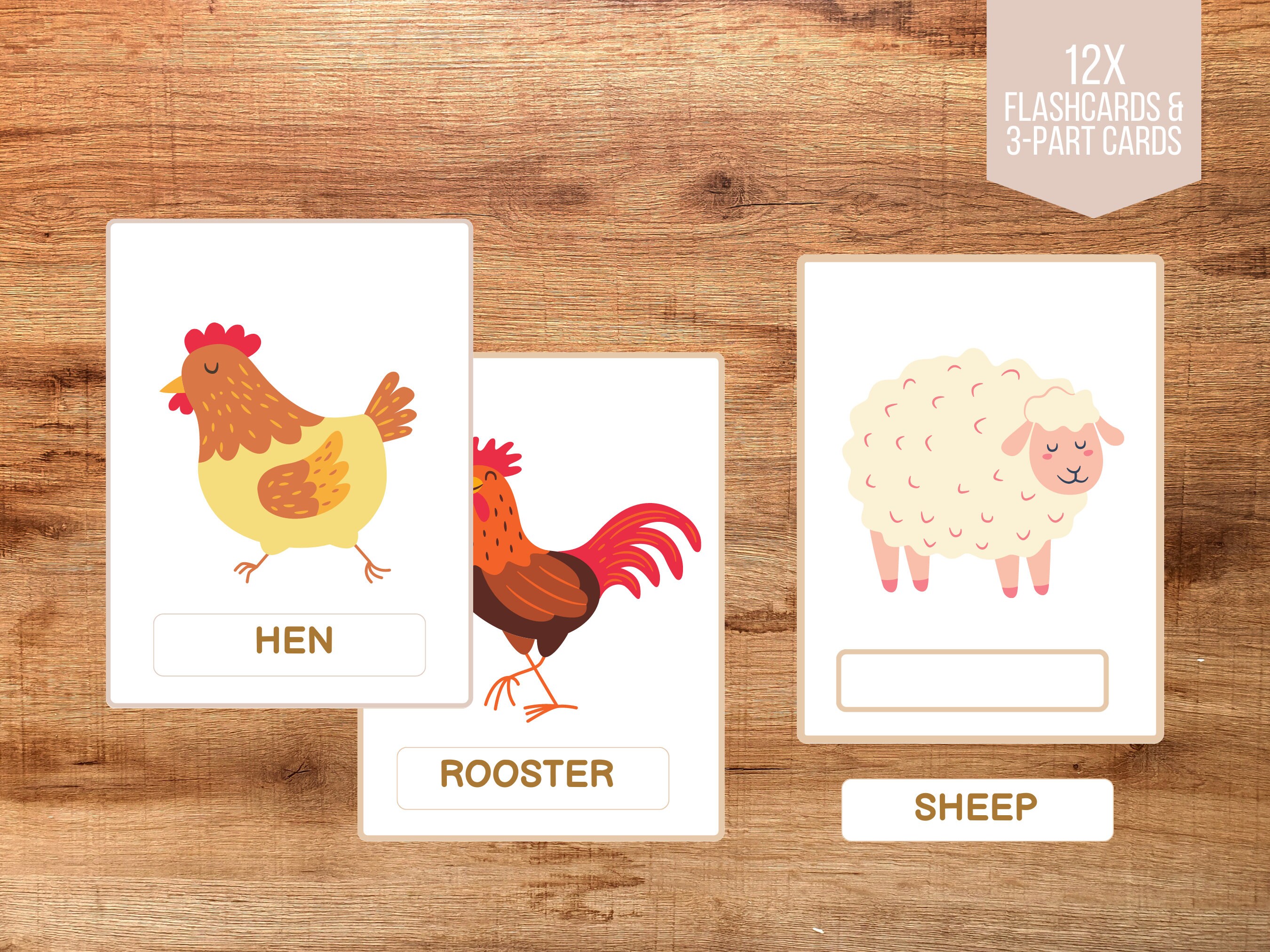 Farm Animals, Busy Book Printable, Printable Flashcards, Preschool Busy ...