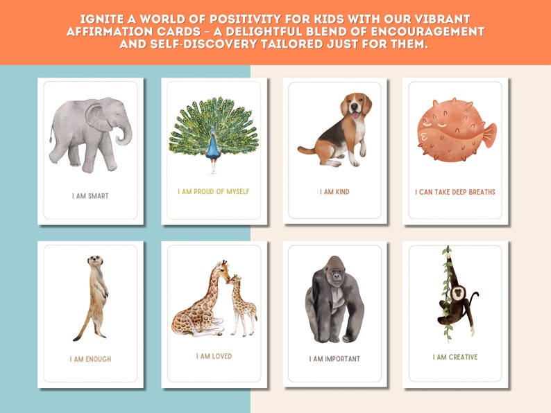 Printable Affirmation Cards for Kids, Positive Learning Flashcards ...