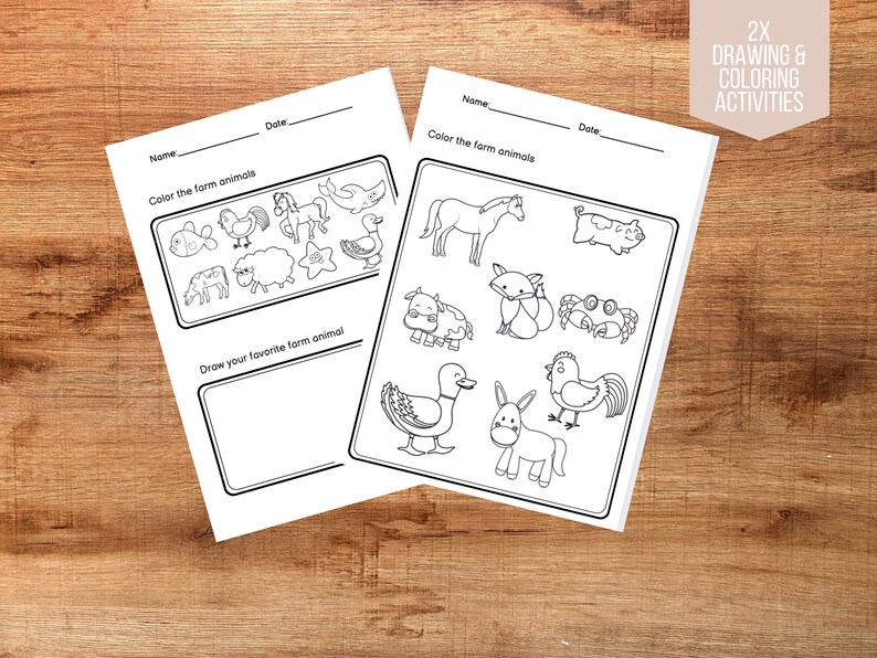 Farm Animals, Busy Book Printable, Printable Flashcards, Preschool Busy ...