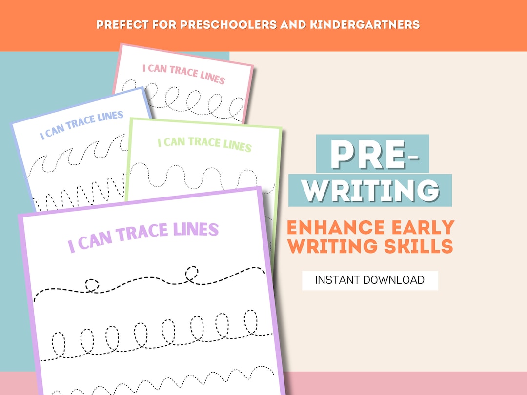 Tracing Practice, Pre-writing Worksheets, Line Tracing, Toddler ...