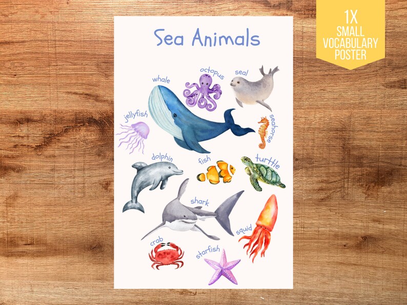 Sea Animals Activities Printable, Sea Animals Printables, Spelling and ...