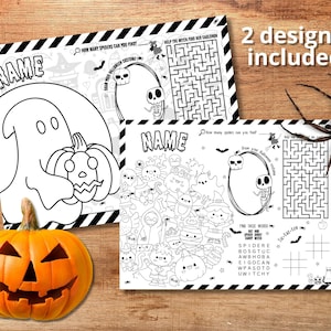 Editable Halloween Coloring Page Halloween Activity Placemat - Etsy