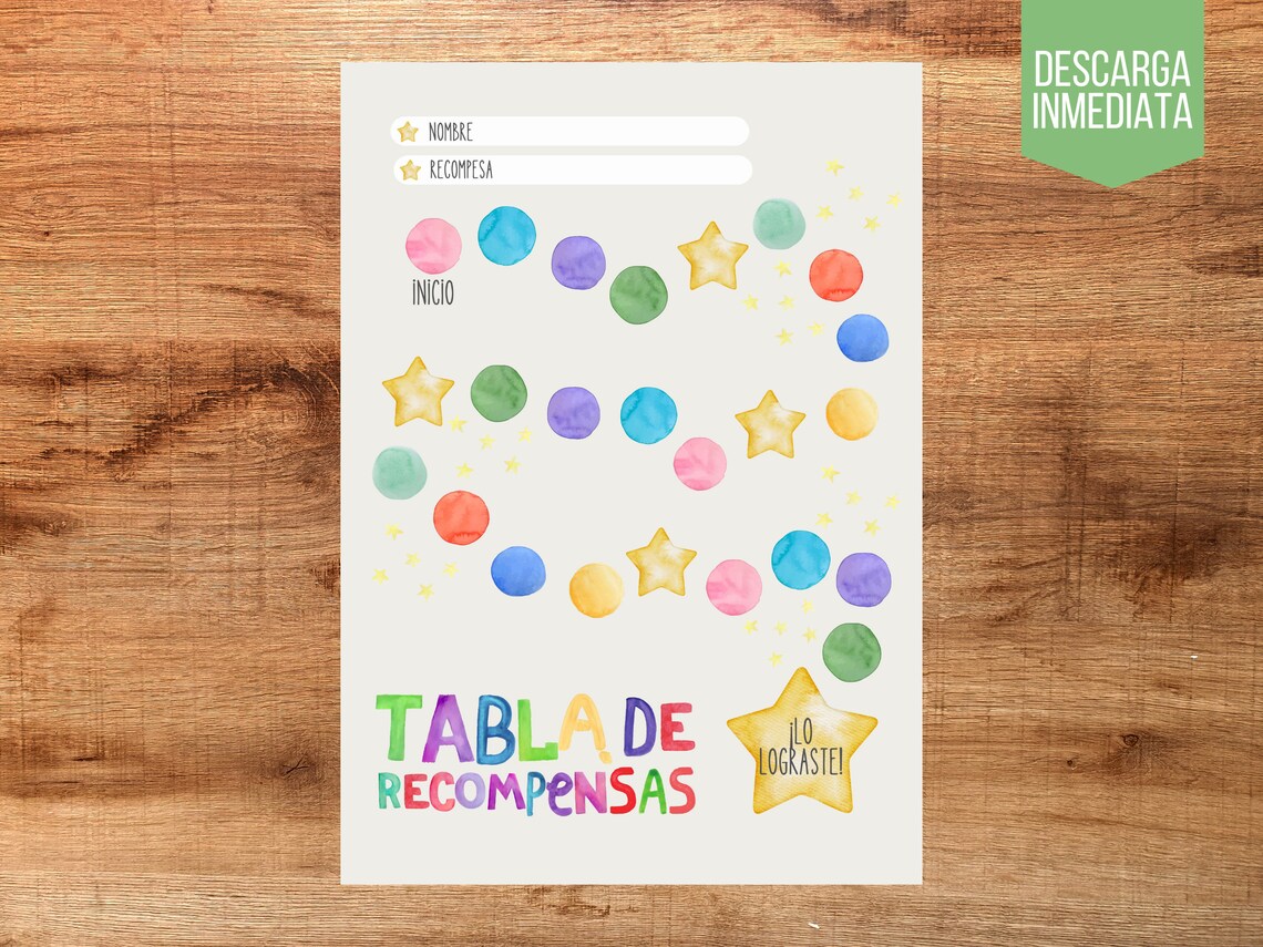 Custom Sticker Chart in Spanish | Tabla De Recompensas Para Niños ...