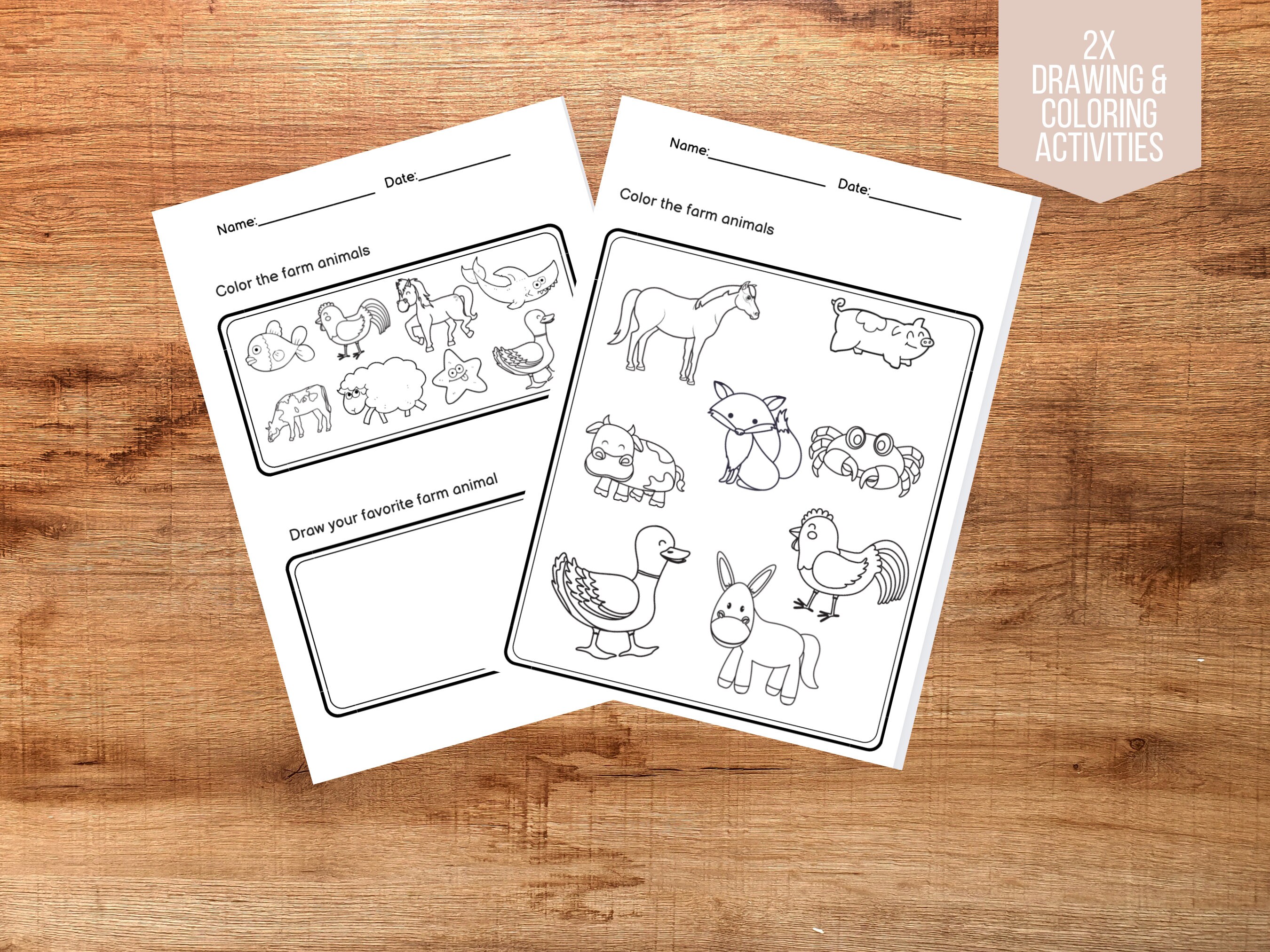 Farm Animals Preschool Activities | Farm Animales Worksheet Unit | Farm ...