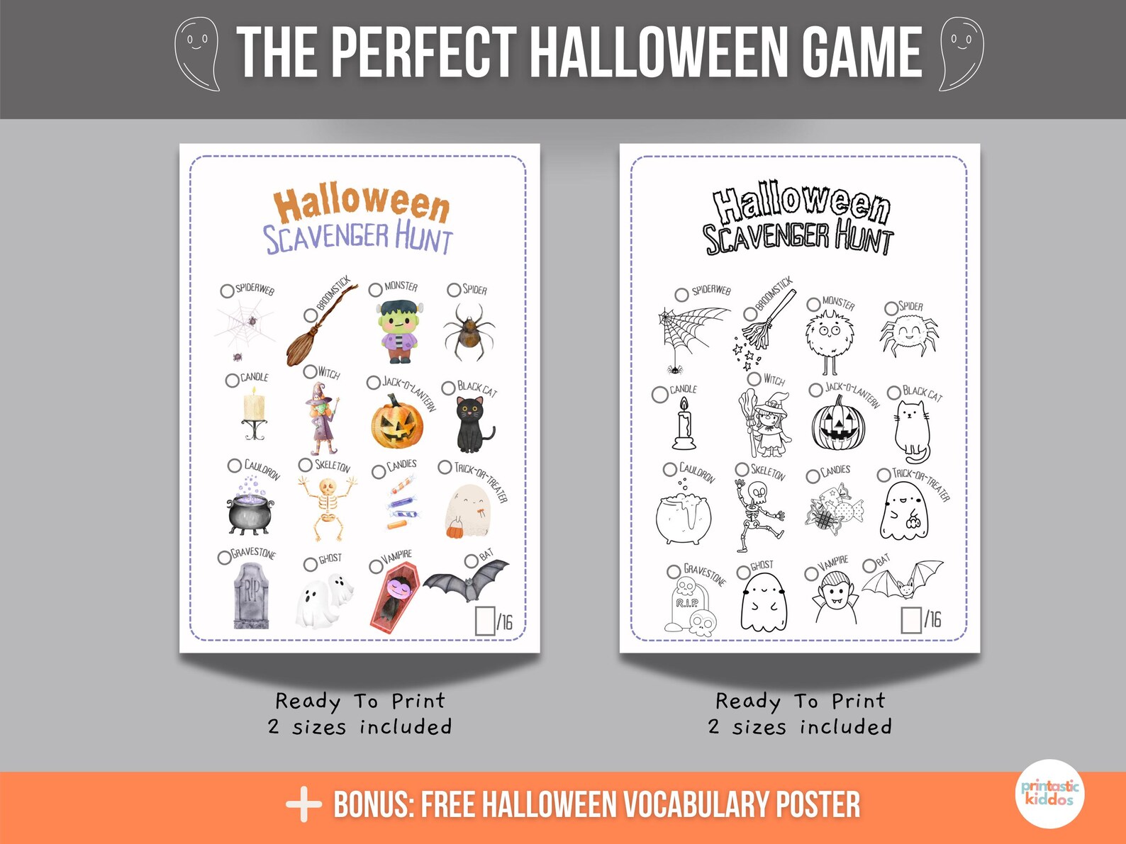 Printable Halloween Scavenger Hunt for Kids - Fun Halloween Party Game ...