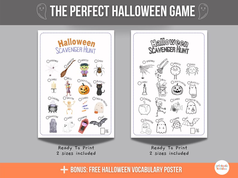 Printable Halloween Scavenger Hunt for Kids - Fun Halloween Party Game ...