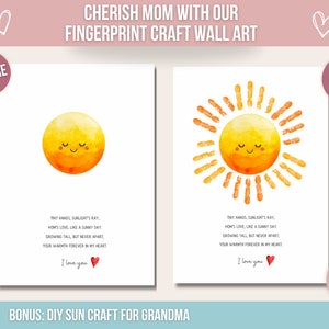 Mothers Day Handprint Keepsake Art, Mother's Day Gift for Mom, Mother's ...