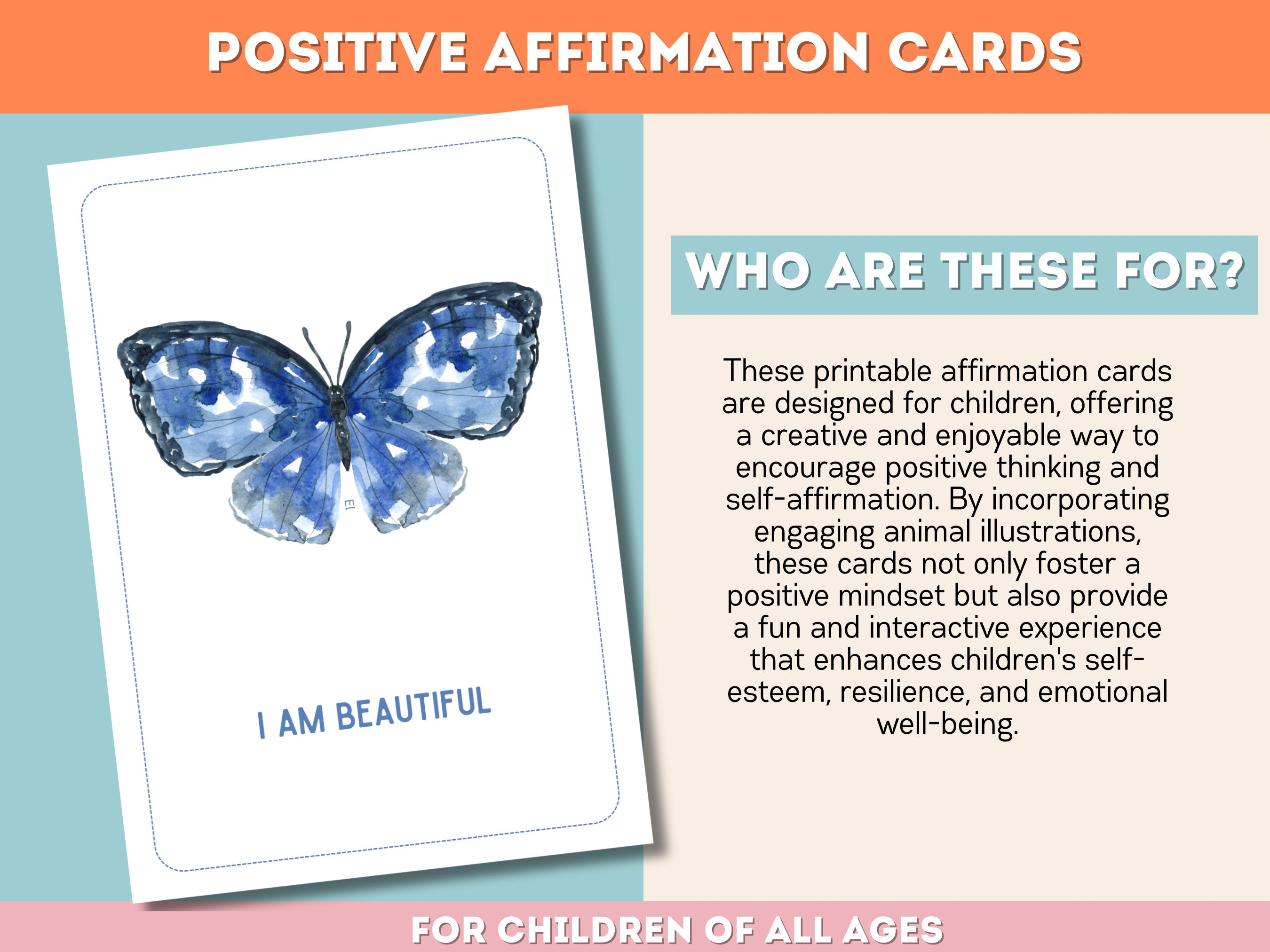 Printable Affirmation Cards for Kids, Positive Learning Flashcards ...