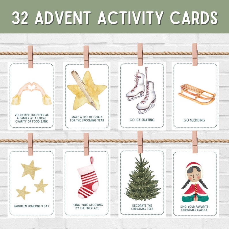 Advent Cards for Kids, Advent Calendar Kids, Avent Cards Printable ...