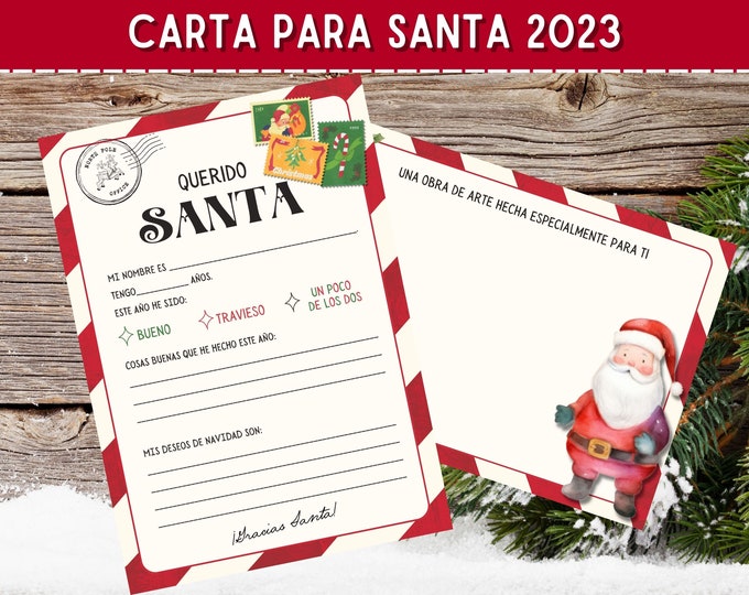 Carta a Santa Claus para Colorear, Carta de Navidad Imprimible para ...
