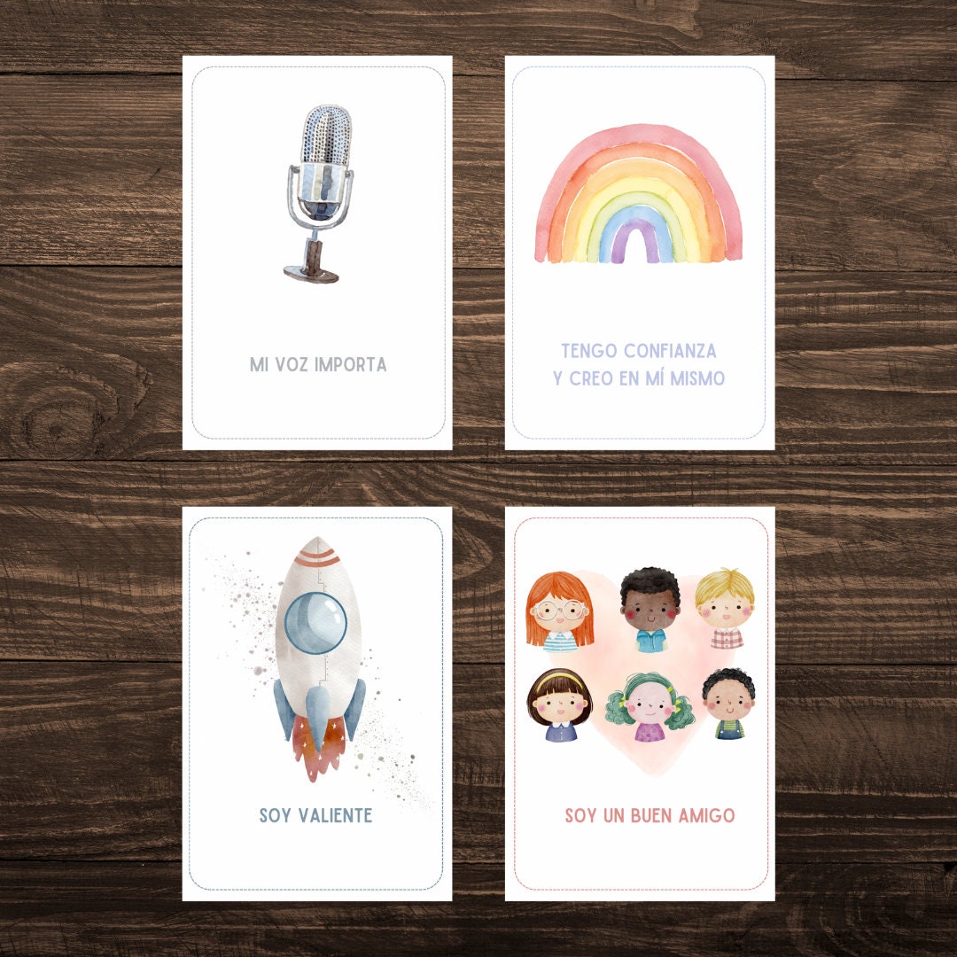 Tarjetas De Afirmaciones Positivas Para Niños En Español Positive ...