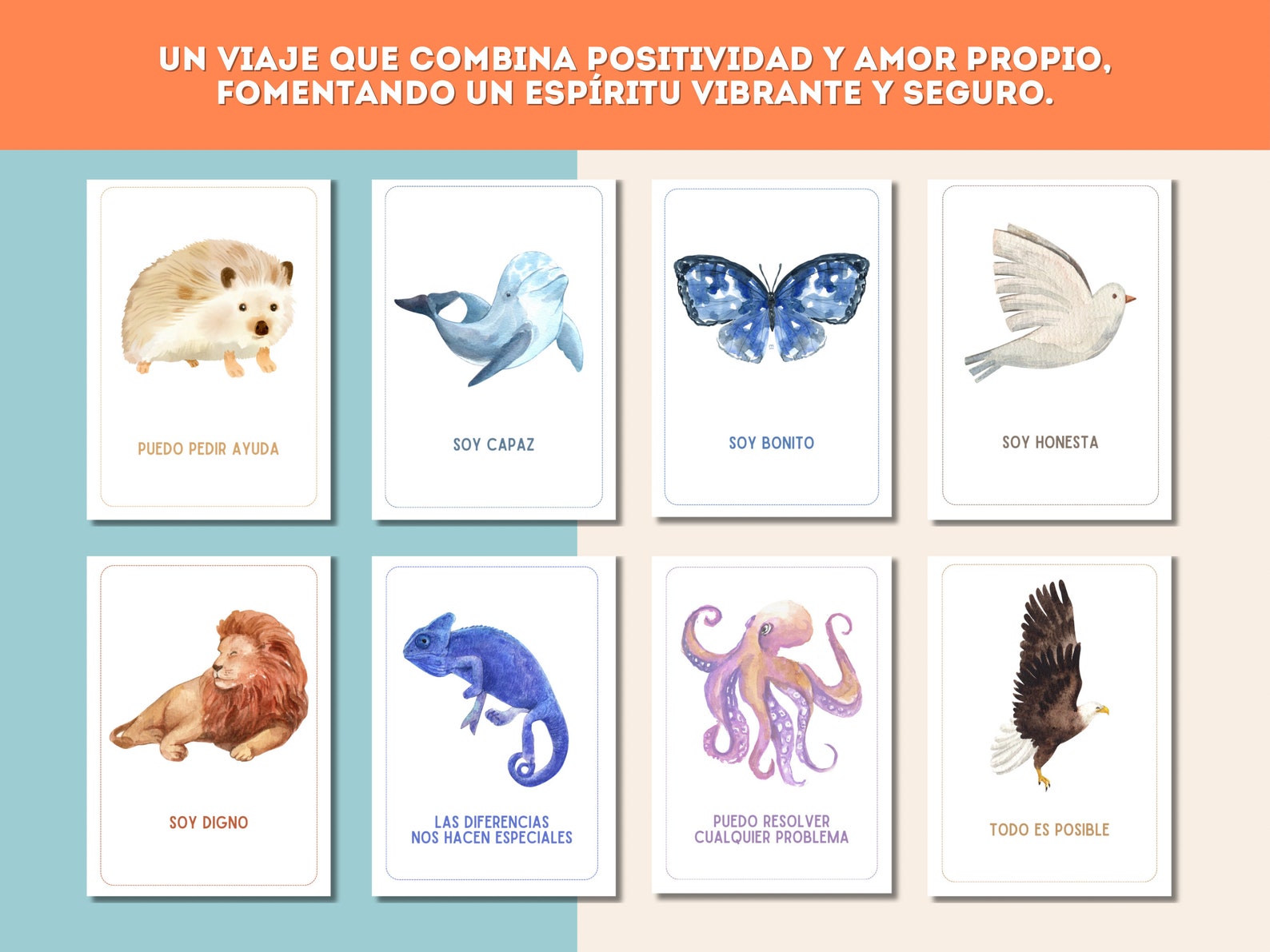 Positive Affirmation Cards for Kids in Spanish (PDF) - Etsy
