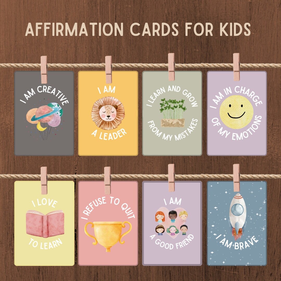 Positive Affirmation Cards Kids, Positive Affirmations, Kids ...